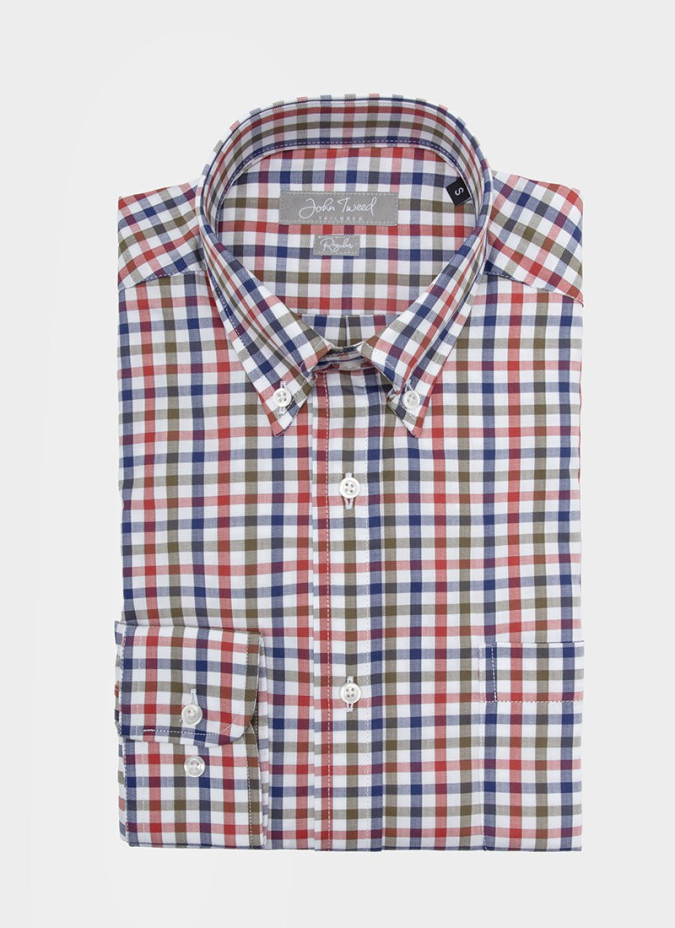 Camisa Vaiella Castanho e Azul | JOHN TWEED TAILORED