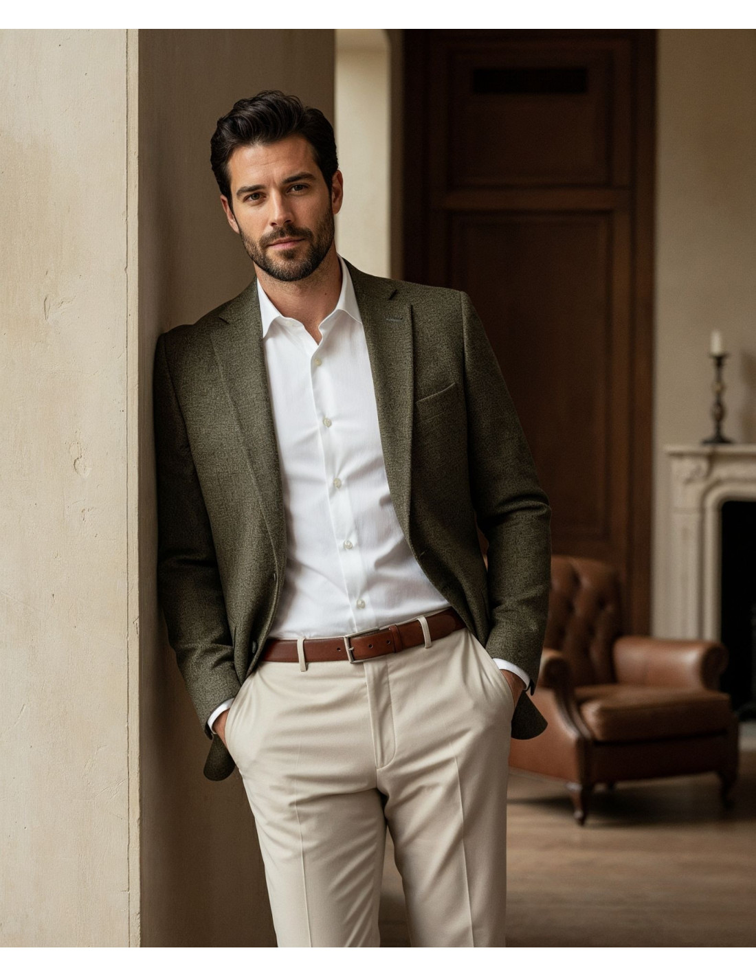 Green Subtle Texture Blazer