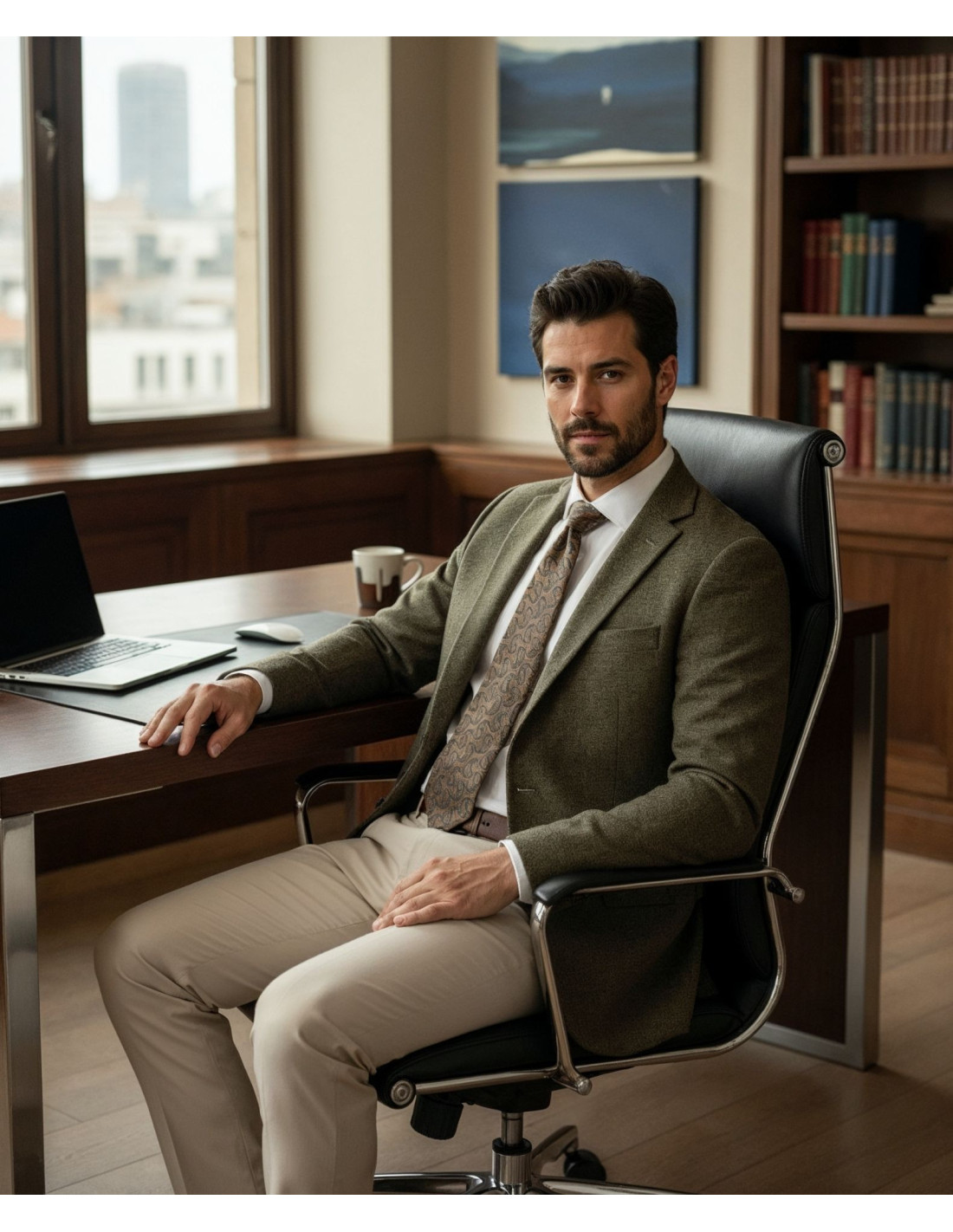 Green Subtle Texture Blazer